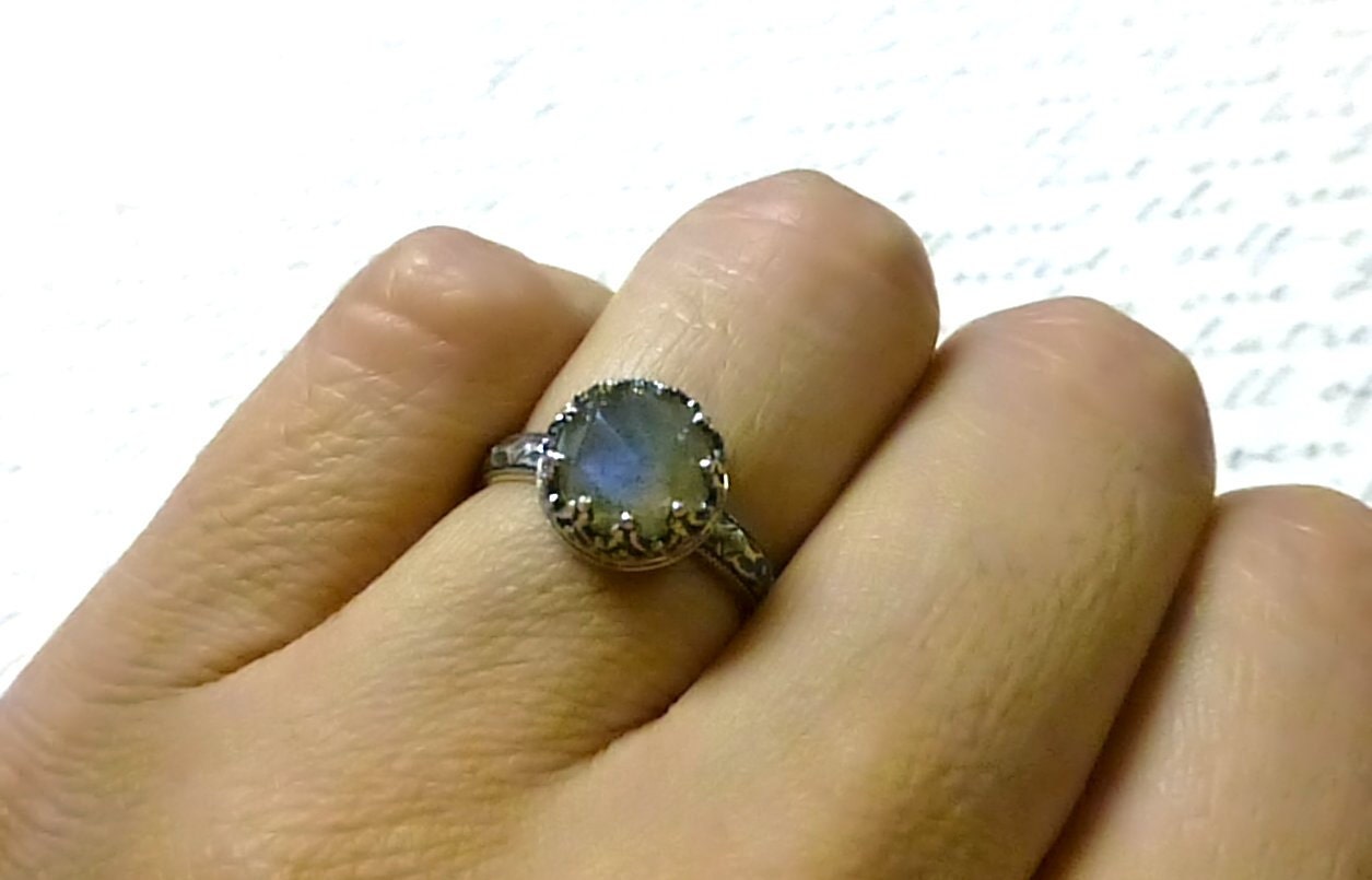 Roxy Ring Beautiful Gothic Vintage Sterling Silver Ring With | Etsy