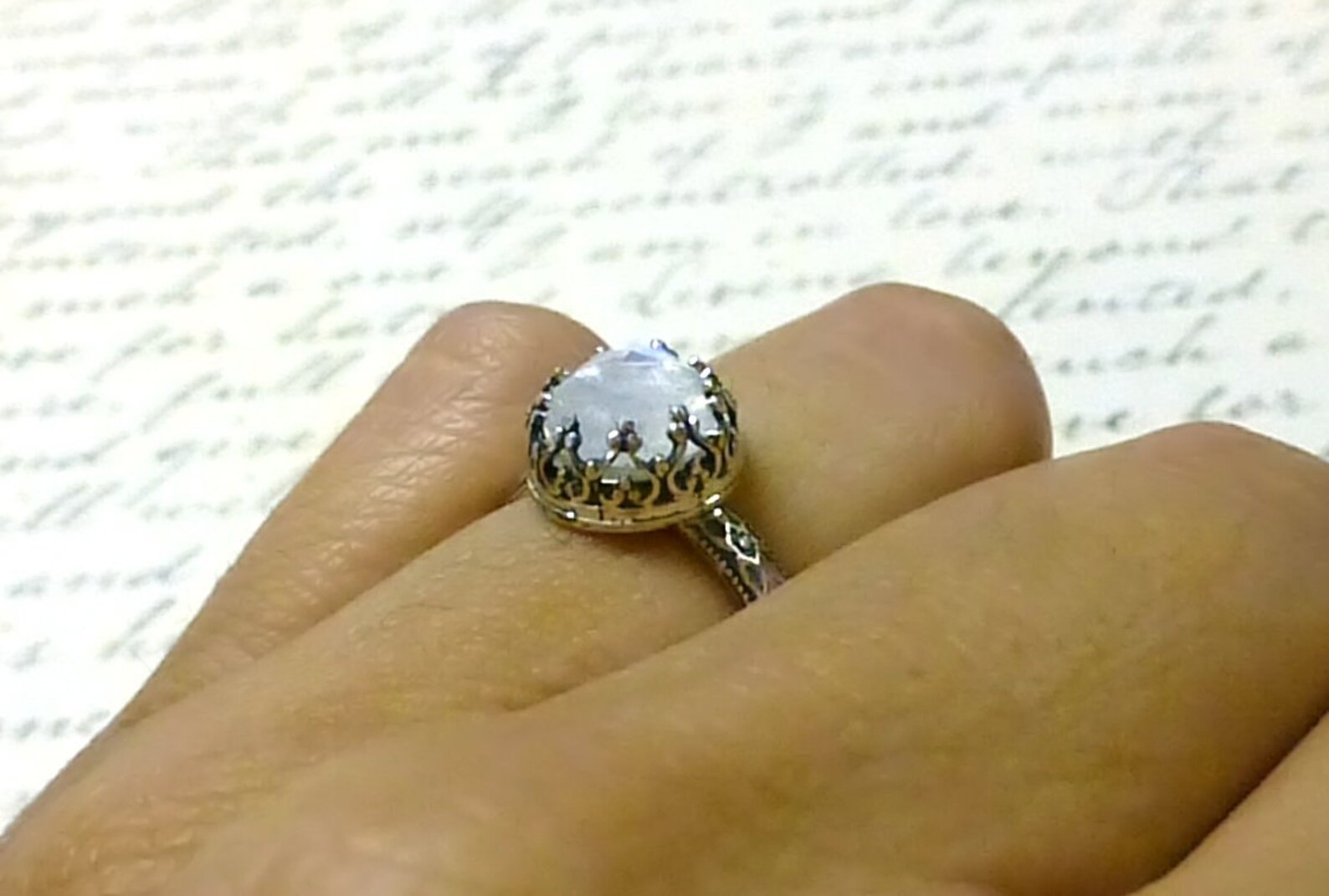 Roxy Ring Beautiful Gothic Vintage Sterling Silver Ring With - Etsy