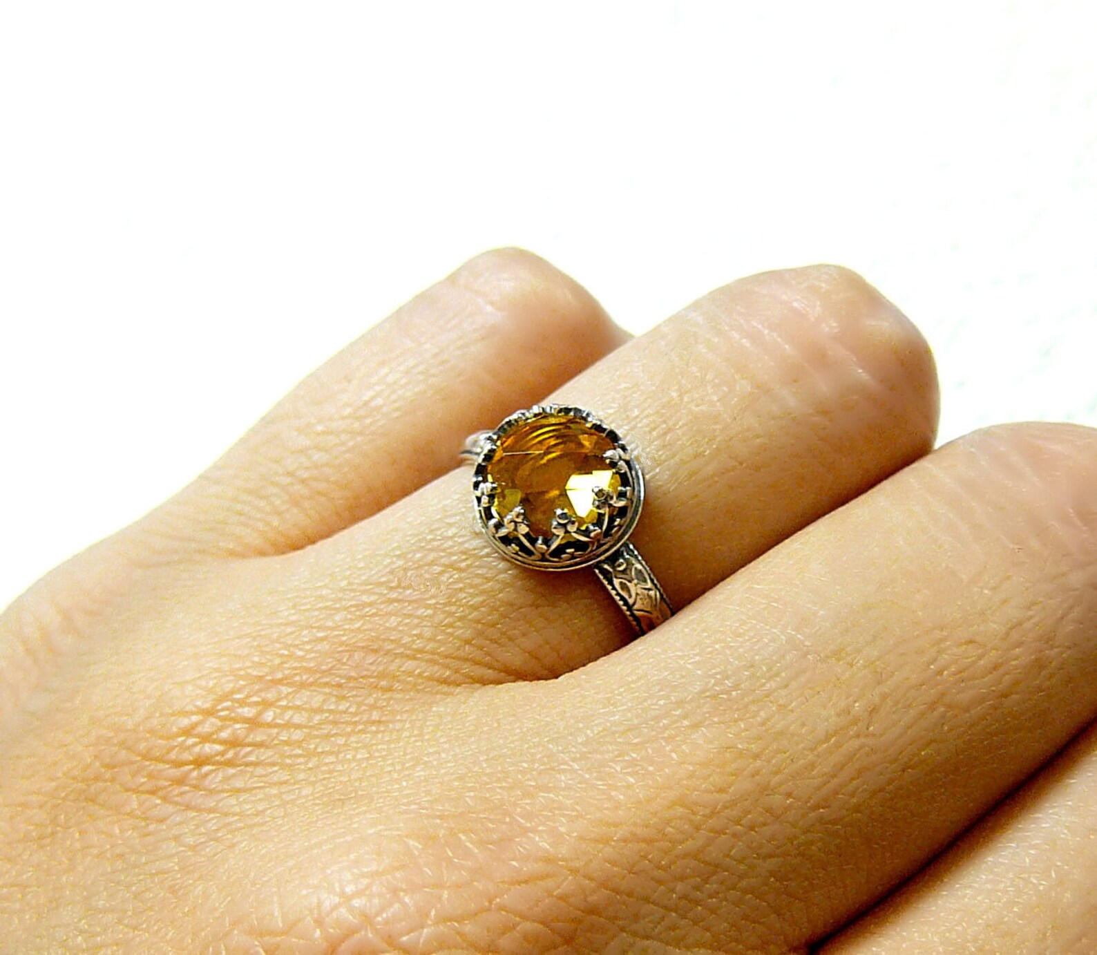 Roxy Ring Beautiful Gothic Vintage Sterling Silver Floral | Etsy