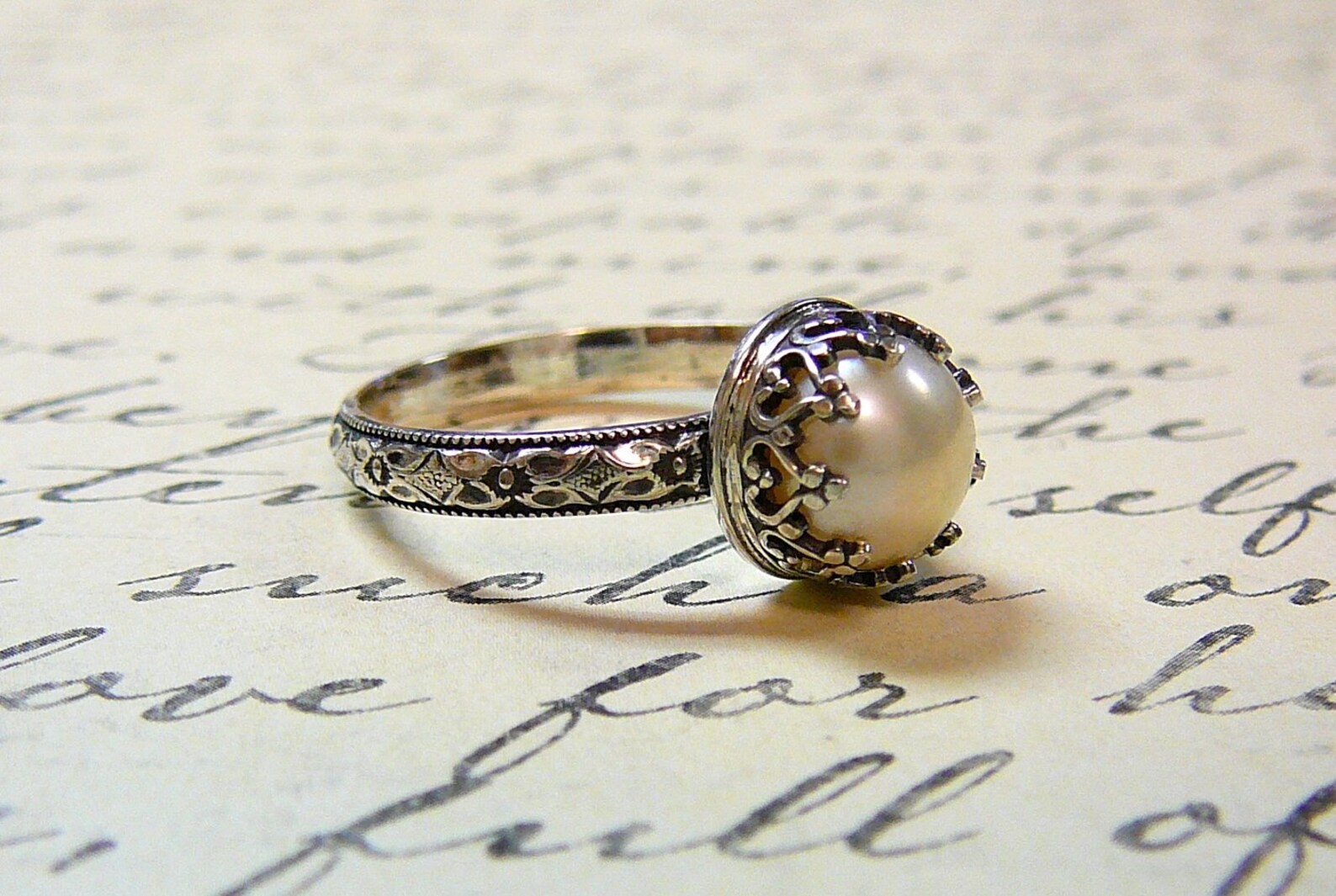 Roxy Ring Beautiful Gothic Vintage Sterling Silver Floral | Etsy