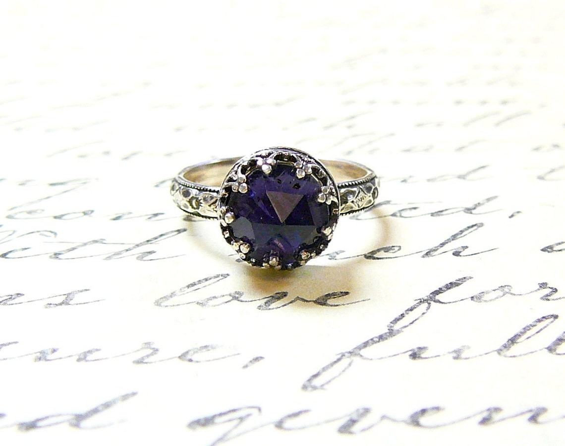 Roxy Ring Beautiful Gothic Vintage Sterling Silver Ring With - Etsy