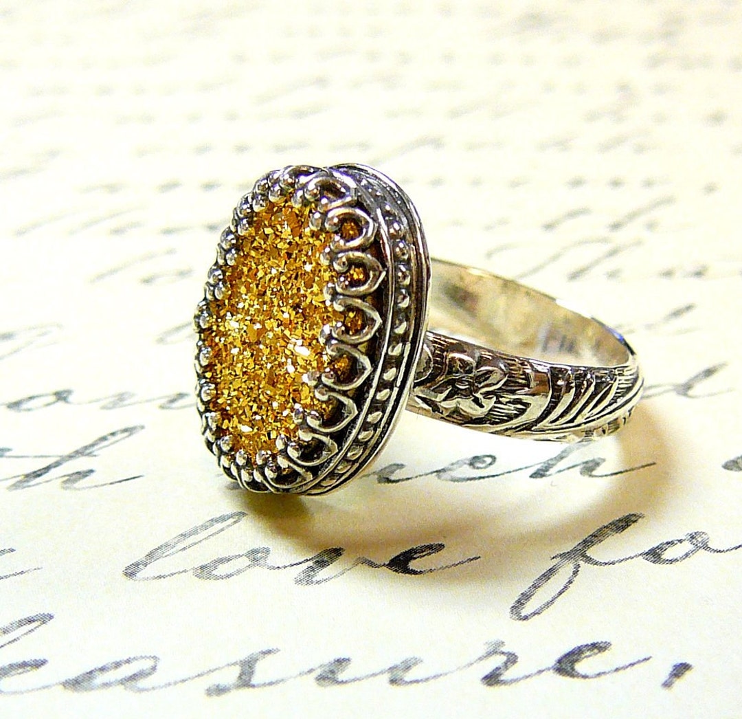 Cassandra Ring Gothic Sterling Silver Ring With Large Oval - Etsy