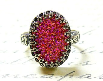 Cassandra Ring Gothic Sterling Silver Ring With Large Oval | Etsy