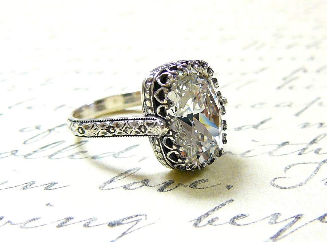 Alexandria Ring Trio Vintage Style Sterling Silver - Etsy