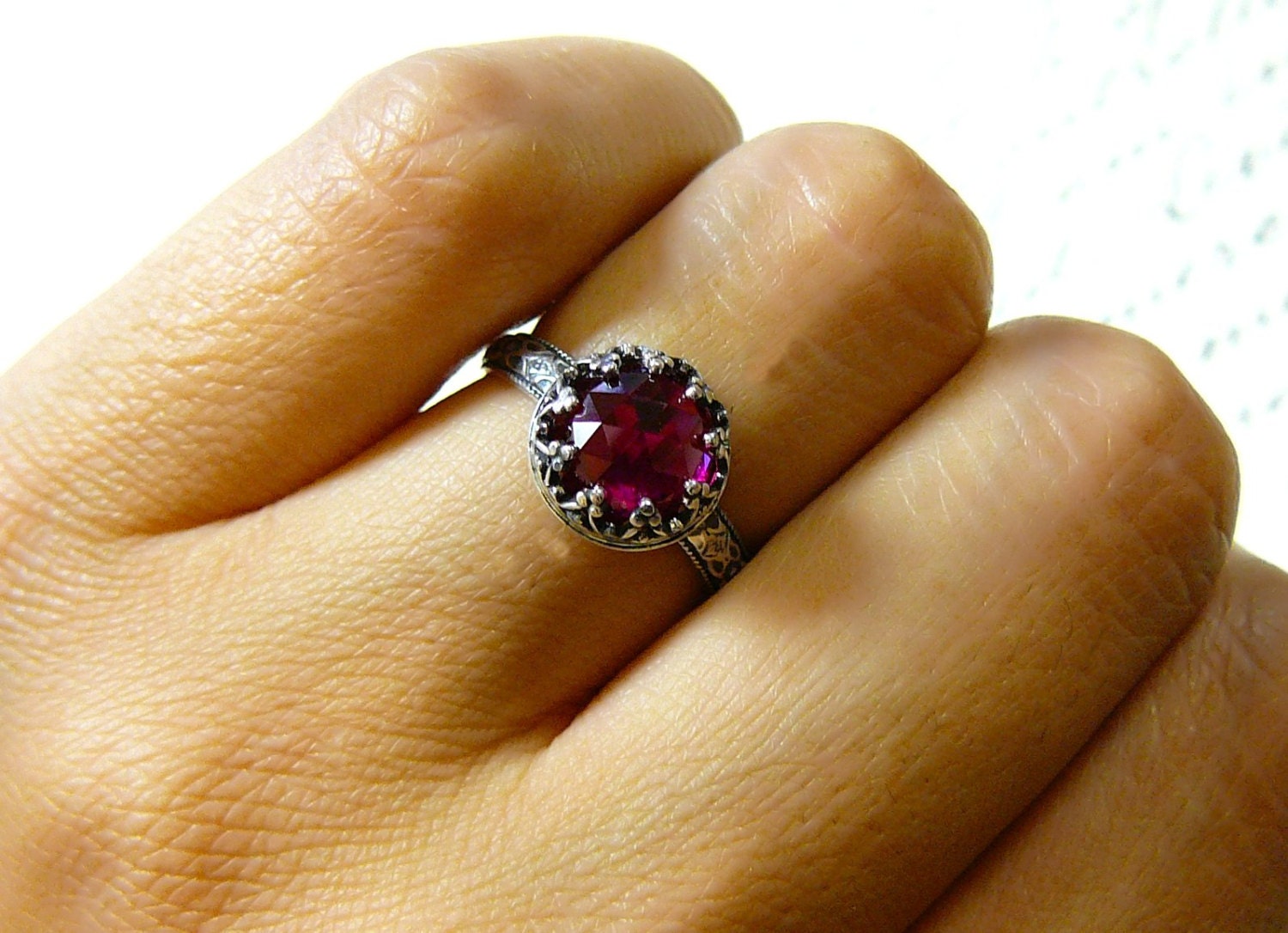 Roxy Ring Beautiful Gothic Vintage Sterling Silver Floral - Etsy