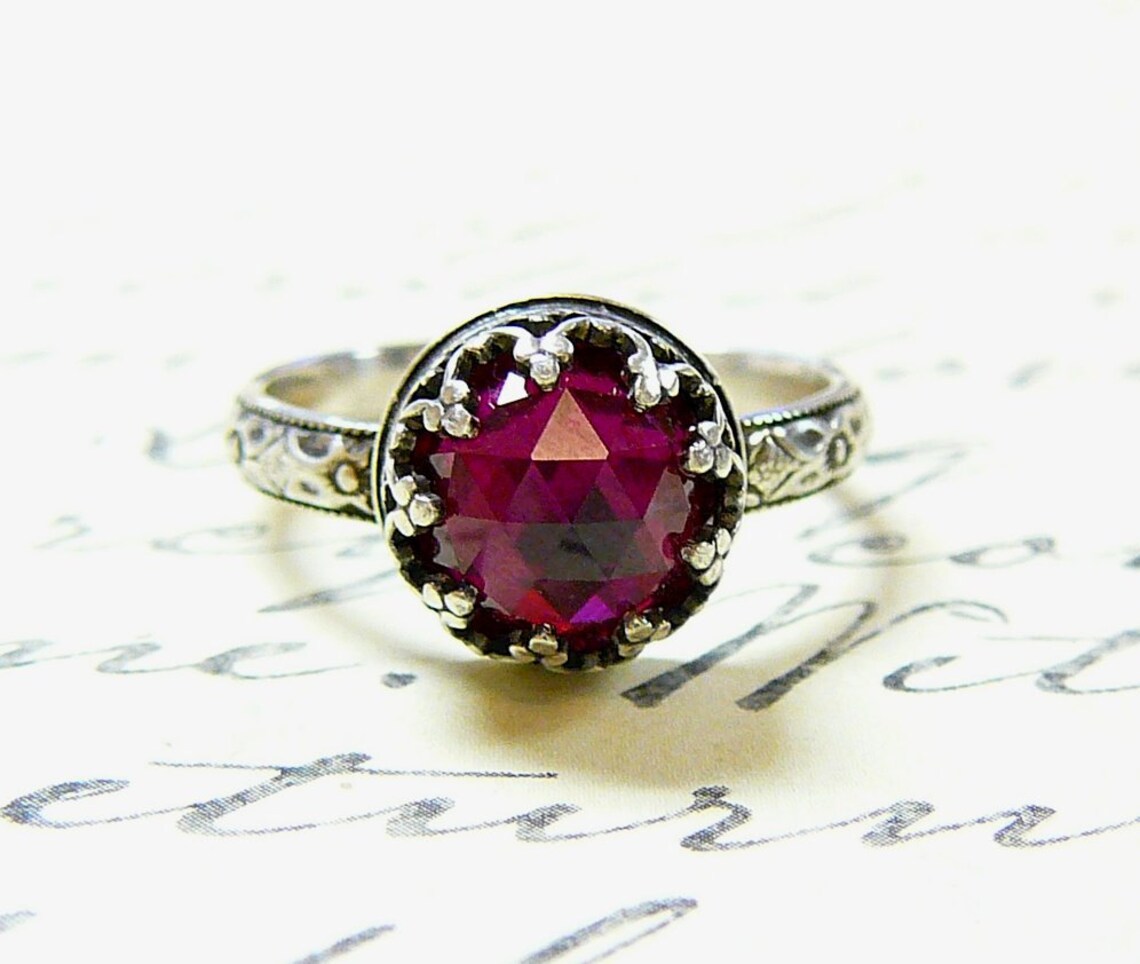 Roxy Ring Beautiful Gothic Vintage Sterling Silver Floral - Etsy UK