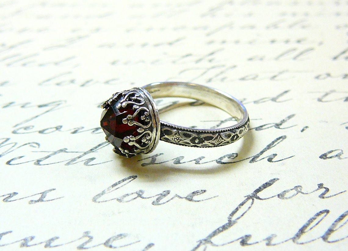 Roxy Ring Beautiful Gothic Vintage Sterling Silver Ring With | Etsy