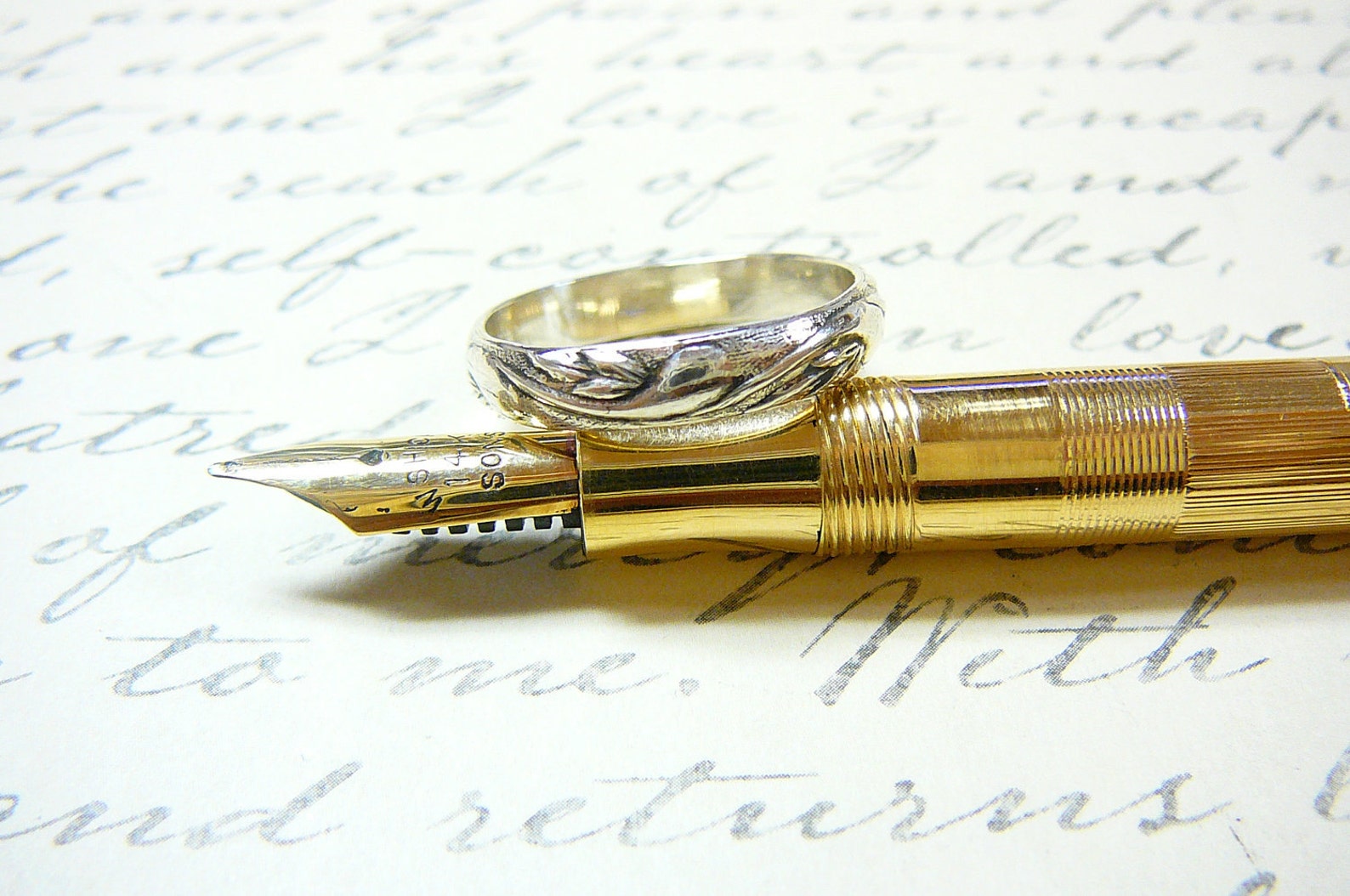 Vintage Sterling Silver swoop and Wheat Pattern - Etsy