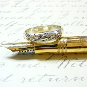 Vintage Sterling Silver "swoop and Wheat" Pattern Men's Wedding Band - Etsy