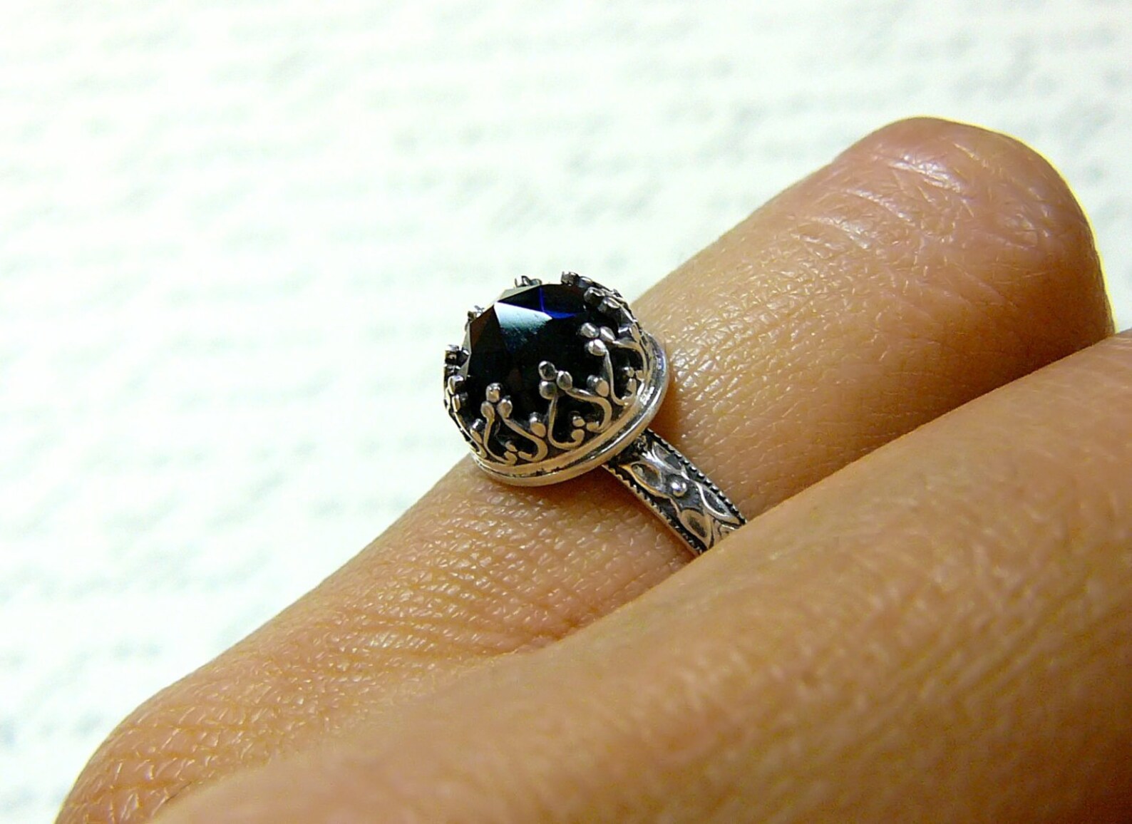Roxy Ring Beautiful Gothic Vintage Sterling Silver Floral - Etsy