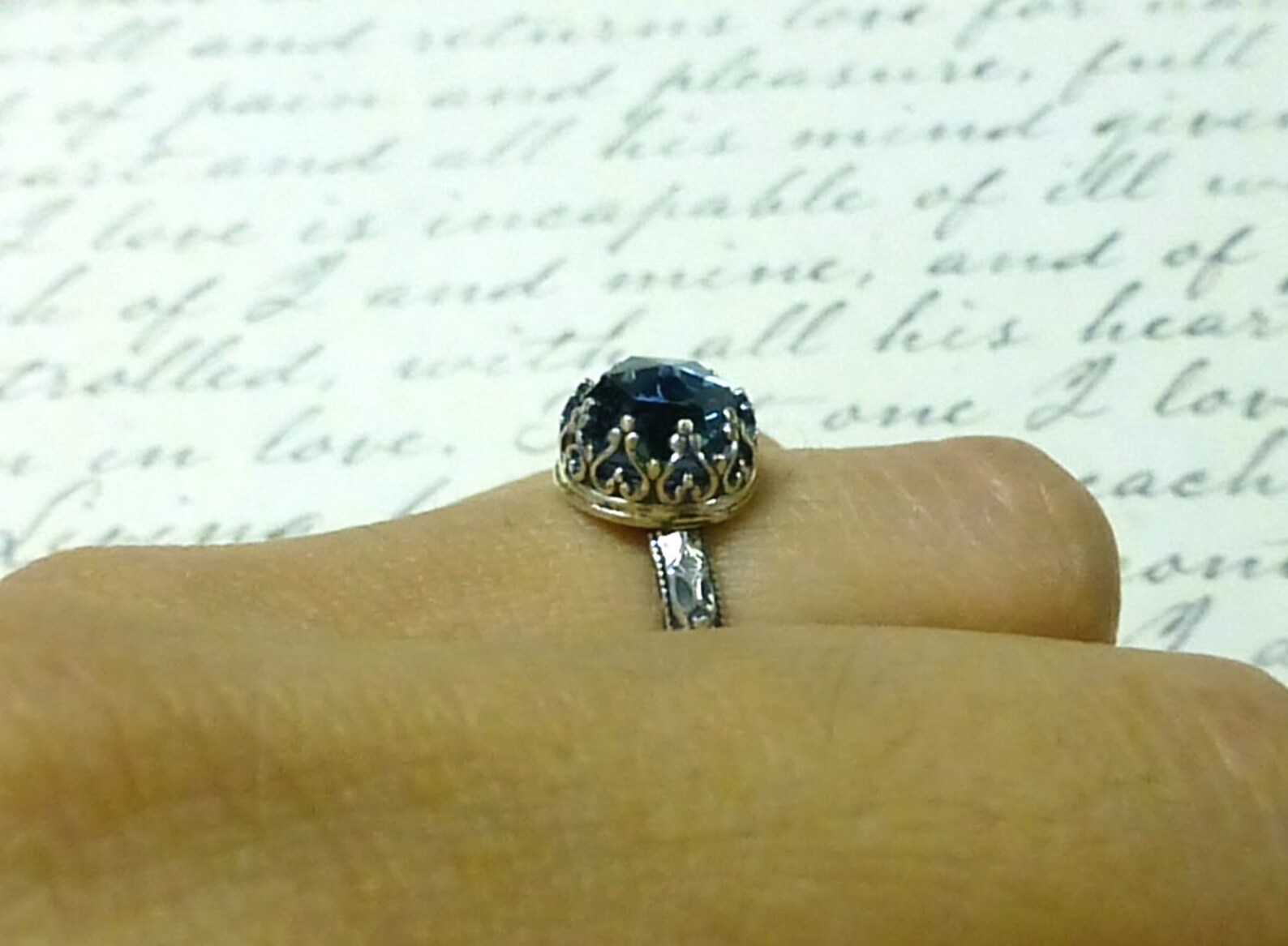 Roxy Ring Beautiful Gothic Vintage Sterling Silver Ring With - Etsy