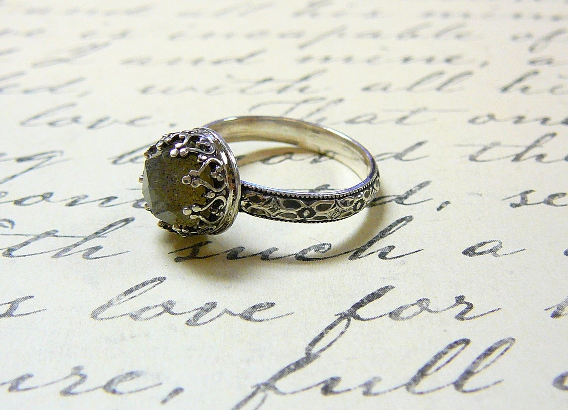 Roxy Ring Beautiful Gothic Vintage Sterling Silver Ring With | Etsy