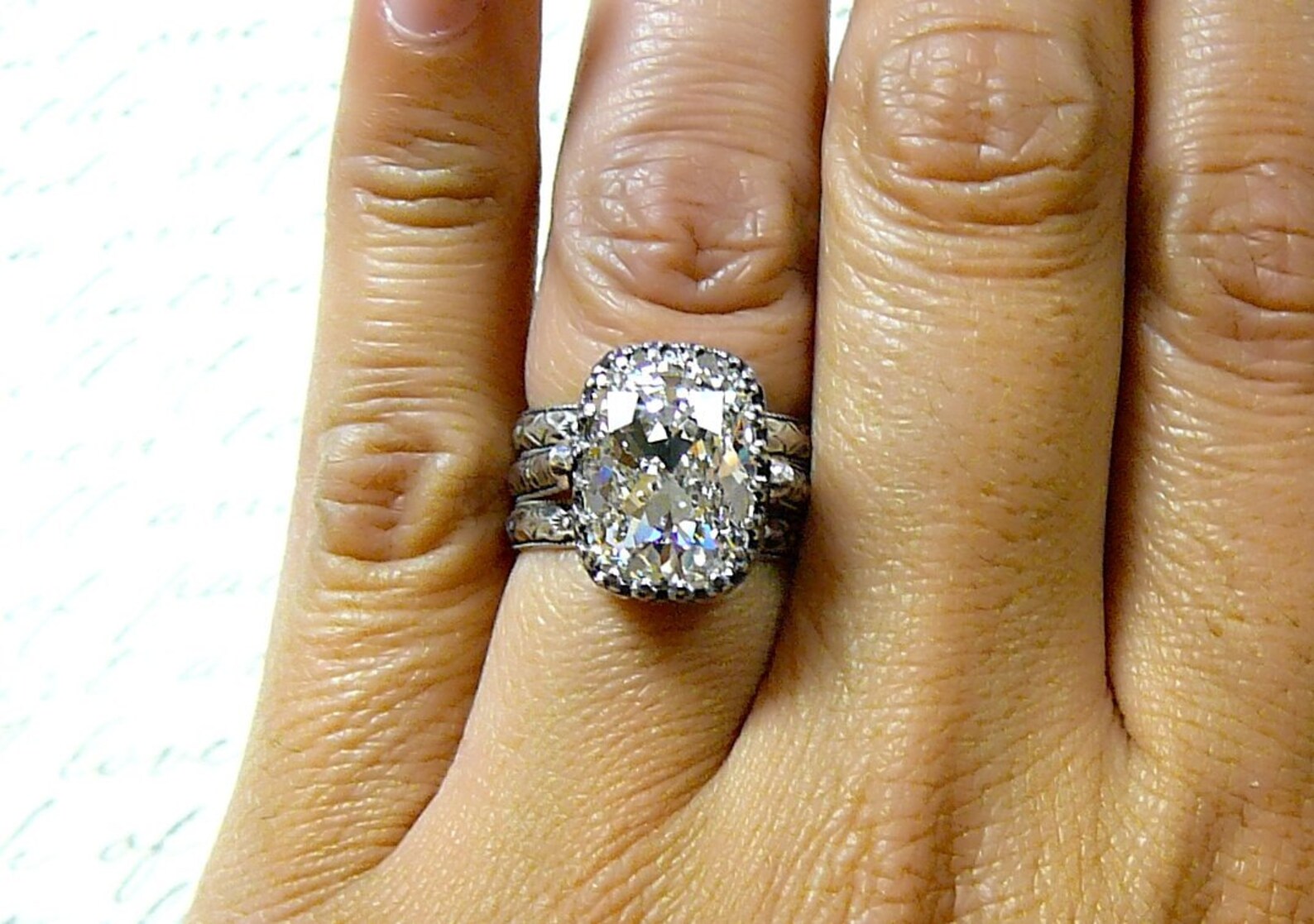 Alexandria Ring Trio Vintage Style Sterling Silver - Etsy