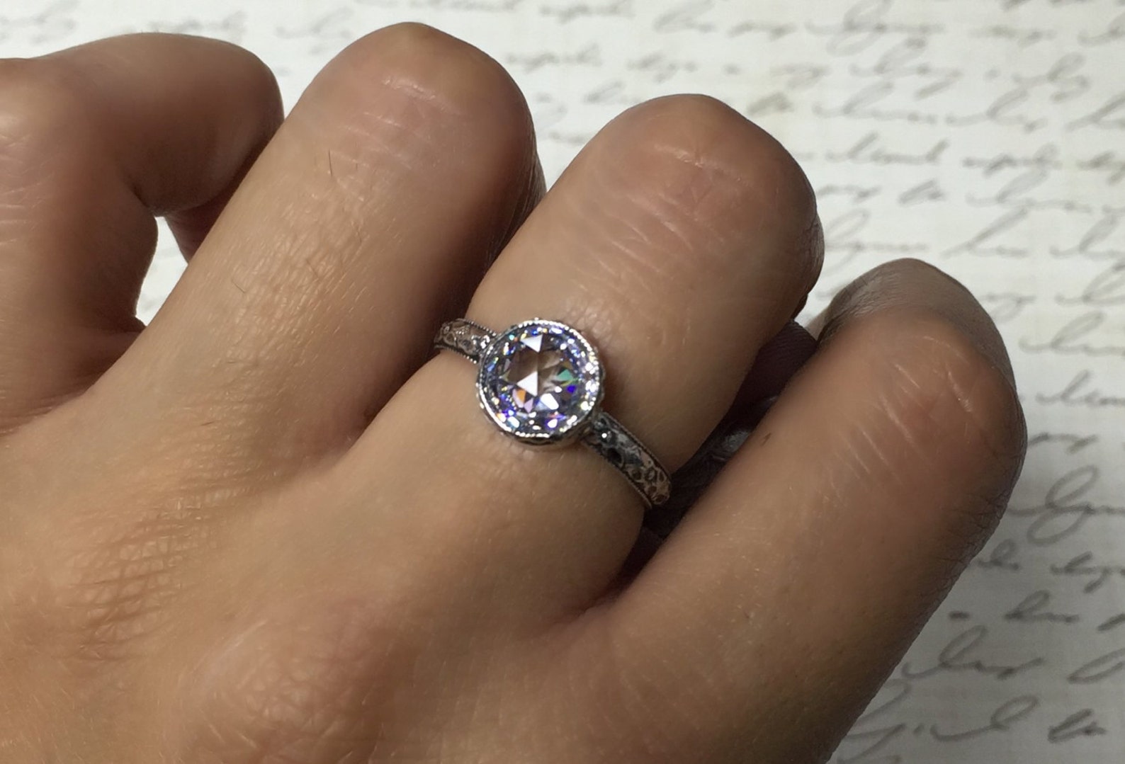 Sybella Ring Vintage Inspired Sterling Silver Ring With | Etsy