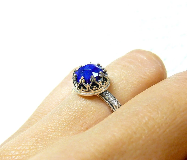 Roxy Ring Beautiful Gothic Vintage Sterling Silver Floral - Etsy