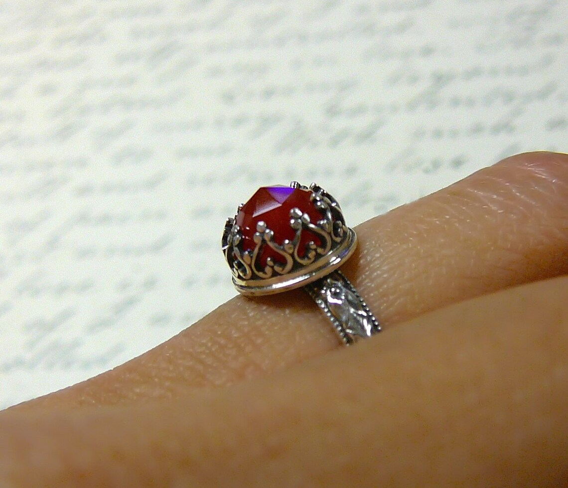 Roxy Ring Beautiful Gothic Vintage Sterling Silver Floral - Etsy