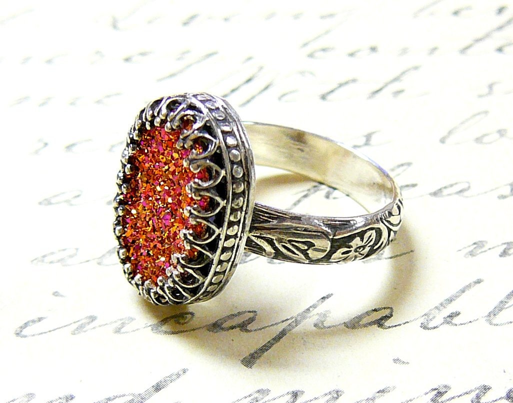 Cassandra Ring Gothic Sterling Silver Ring With Large Oval - Etsy