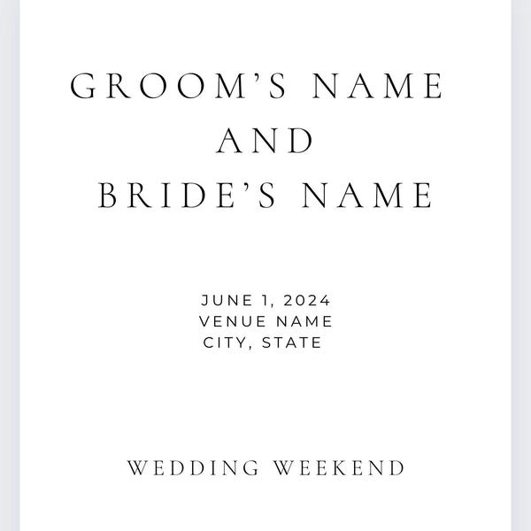 Detailed Wedding Weekend Binder - Etsy