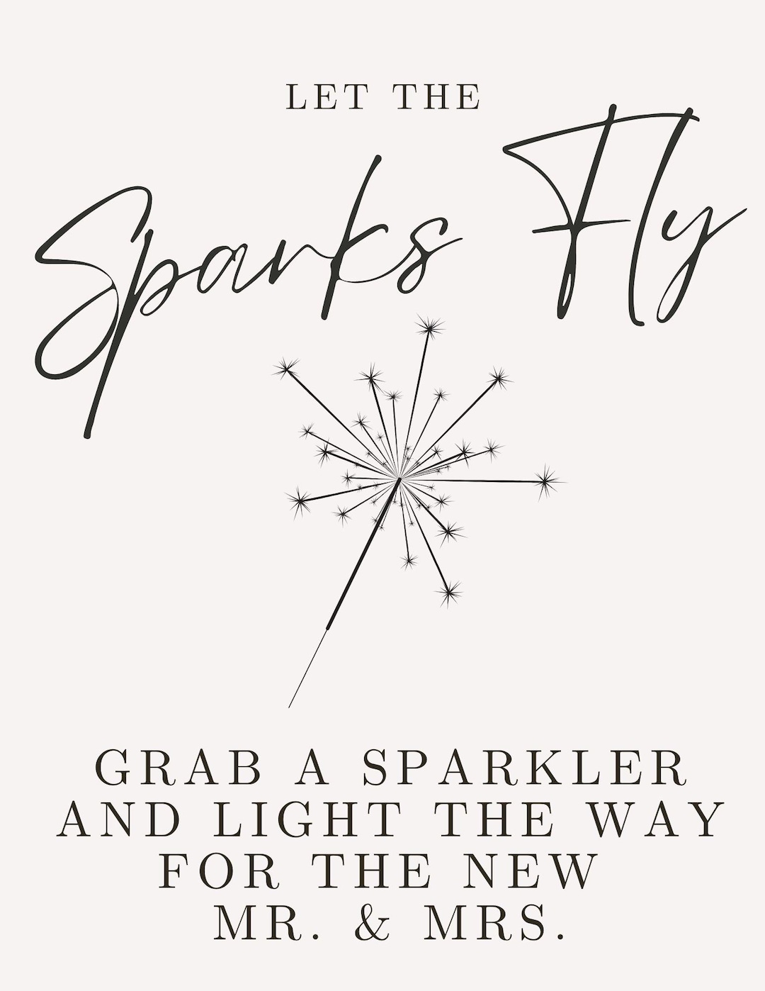 Sparkler Wedding Sign - Etsy