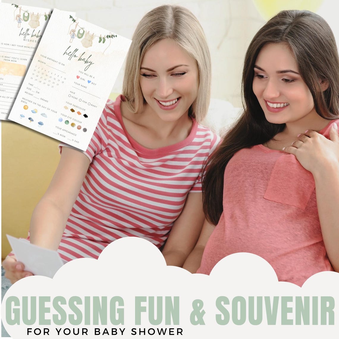 Baby Guessing Game Baby Shower Predictions and Advice Cards - Printable ...