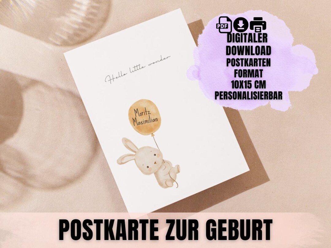 Card for Birth Personalizable | Congratulations Card Birth Baby ...