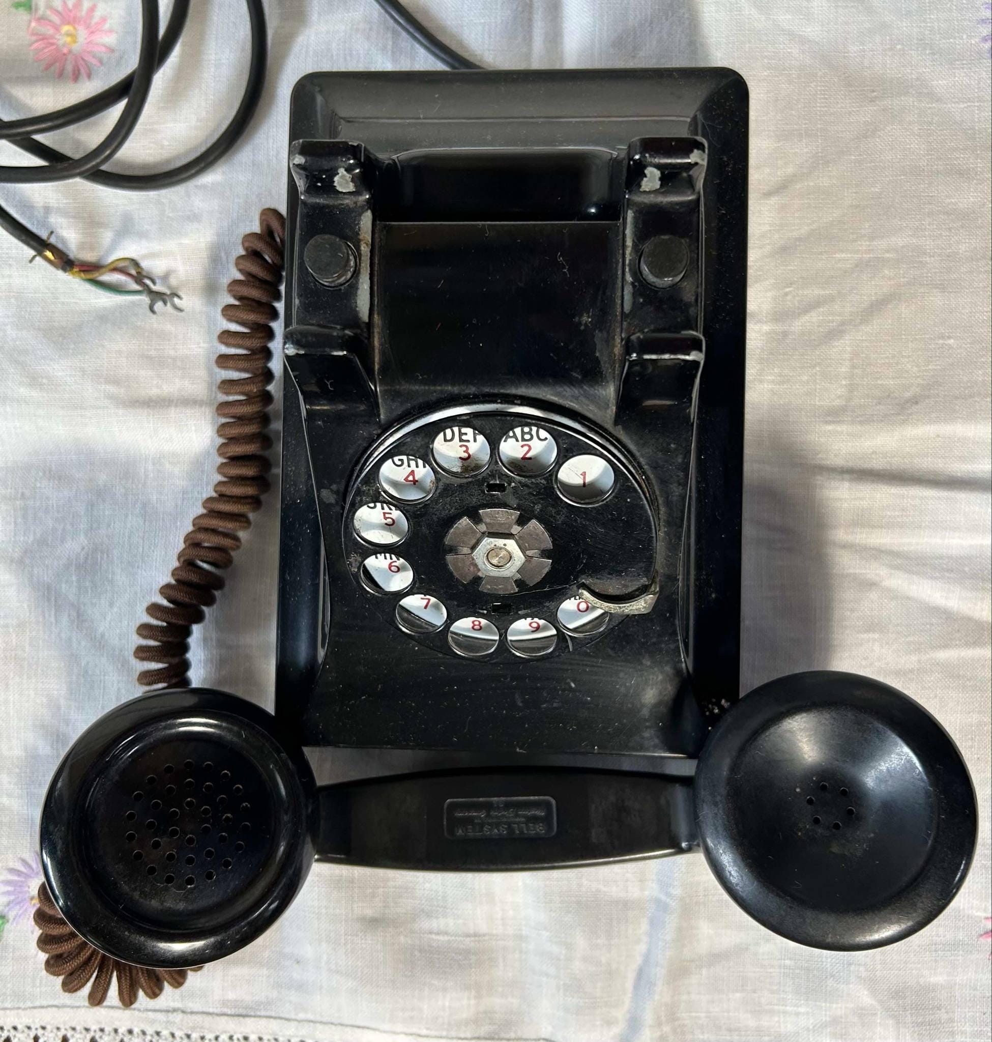 Vintage Black Rotary Desk Phone - Etsy