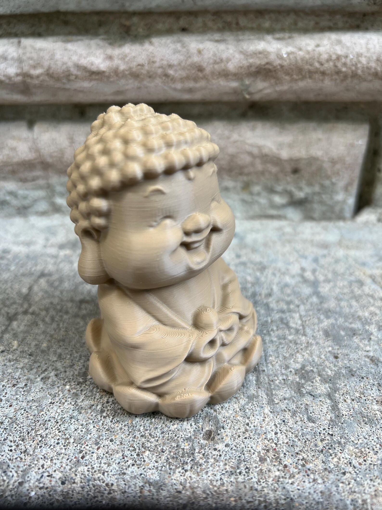 3” Tall 3D Printed Laughing Baby Buddha Figurine Statue Knick Knack ...
