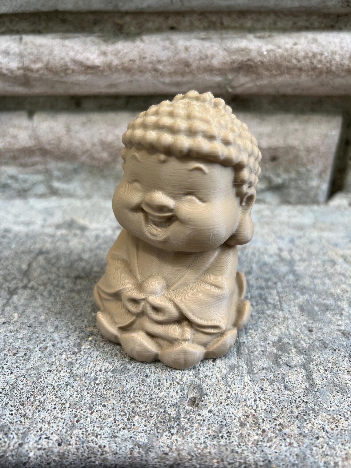 3” Tall 3D Printed Laughing Baby Buddha Figurine Statue Knick Knack ...