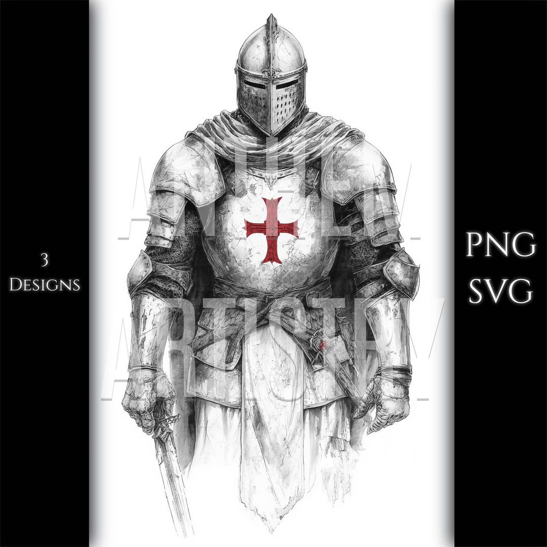 Knights Templar | 3 Designs | High Resolution 4K | Tattoos | Canvas ...