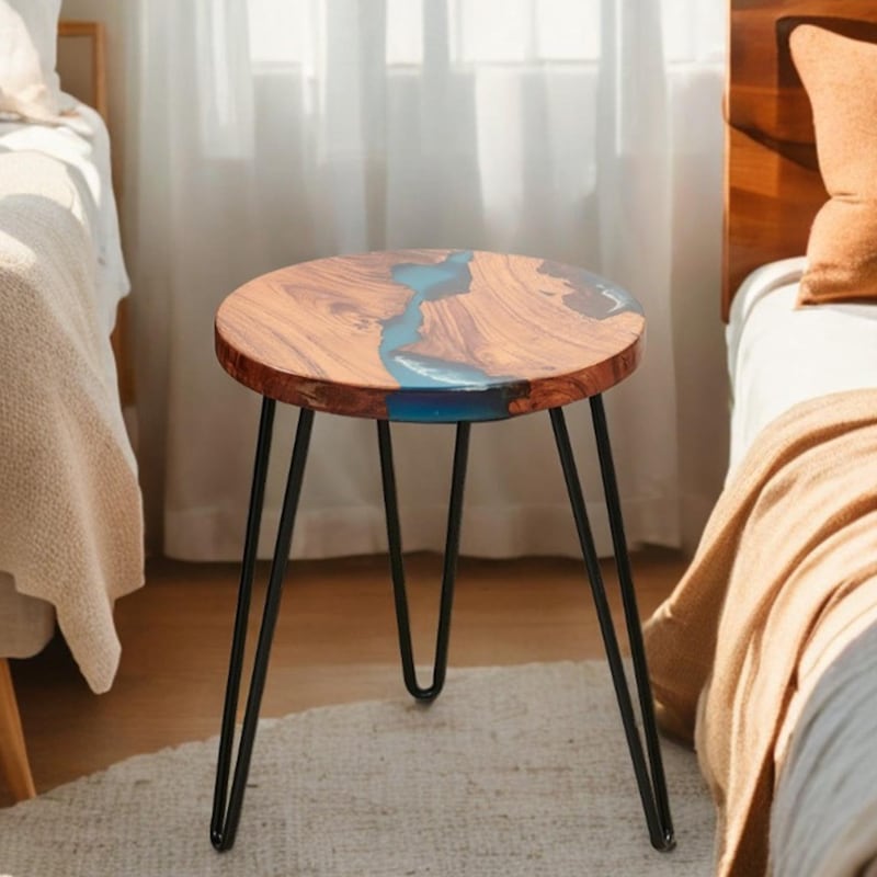 Wood and Resin Table - Etsy