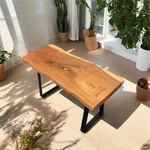 Rustic Suar Wood Bench With Butterfly Inlay – Farmhouse Entryway Decor ...