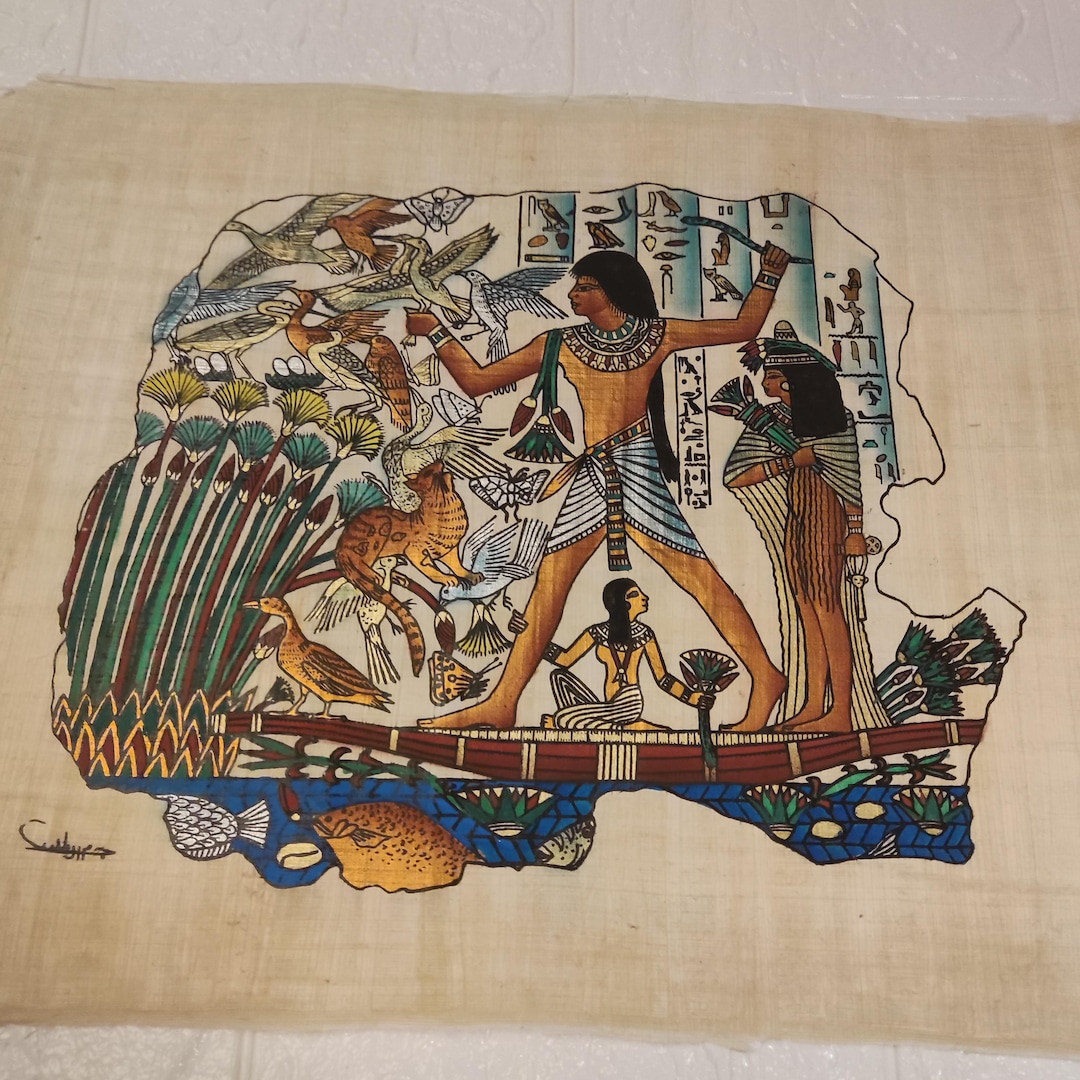 Genuine Egyptian Papyrus - Hand Painted Egyptian - Wall Decor ...