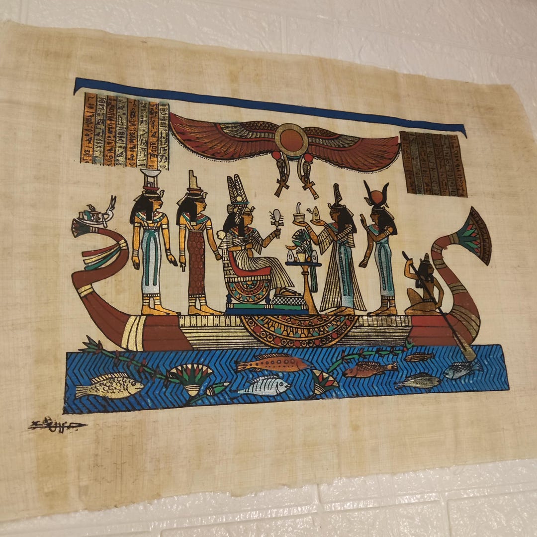 Genuine Egyptian Papyrus - Hand Painted Egyptian - Wall Decor ...