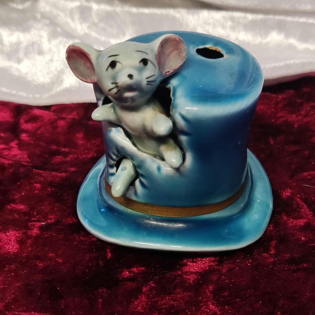 Vintage Kitsch Mouse Figurine Sweet Mouse Ornament Rare Find Porcelain ...