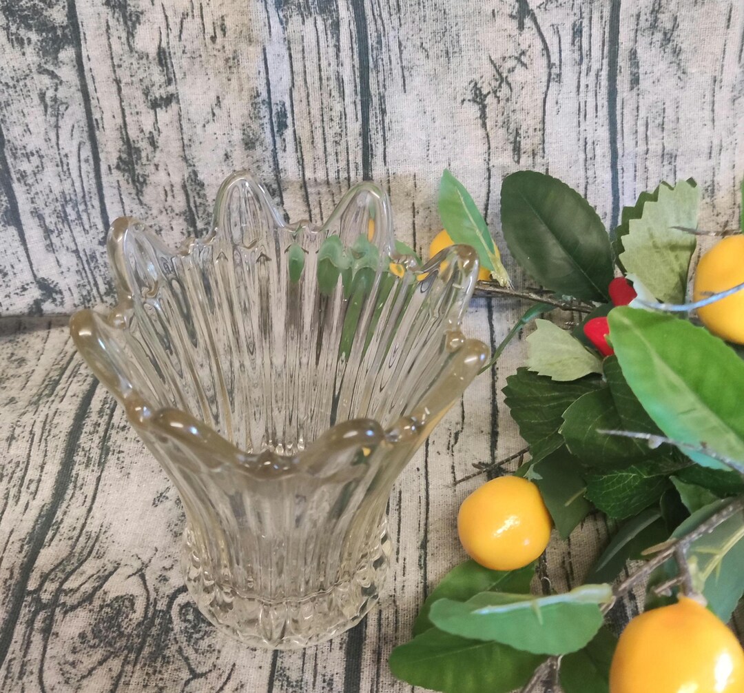 Art Deco Sowerby Pressed Glass - Champagne Celery Sunburst Vase - 1930s ...