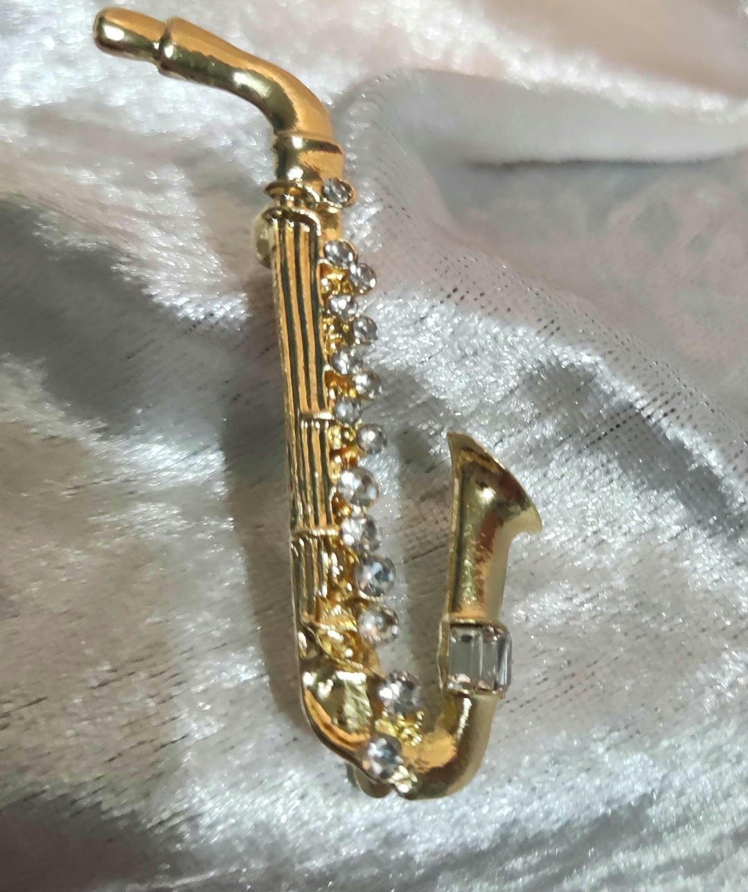 Vintage Inspired Saxophone Brooch - Musical - Garment Accessory ...