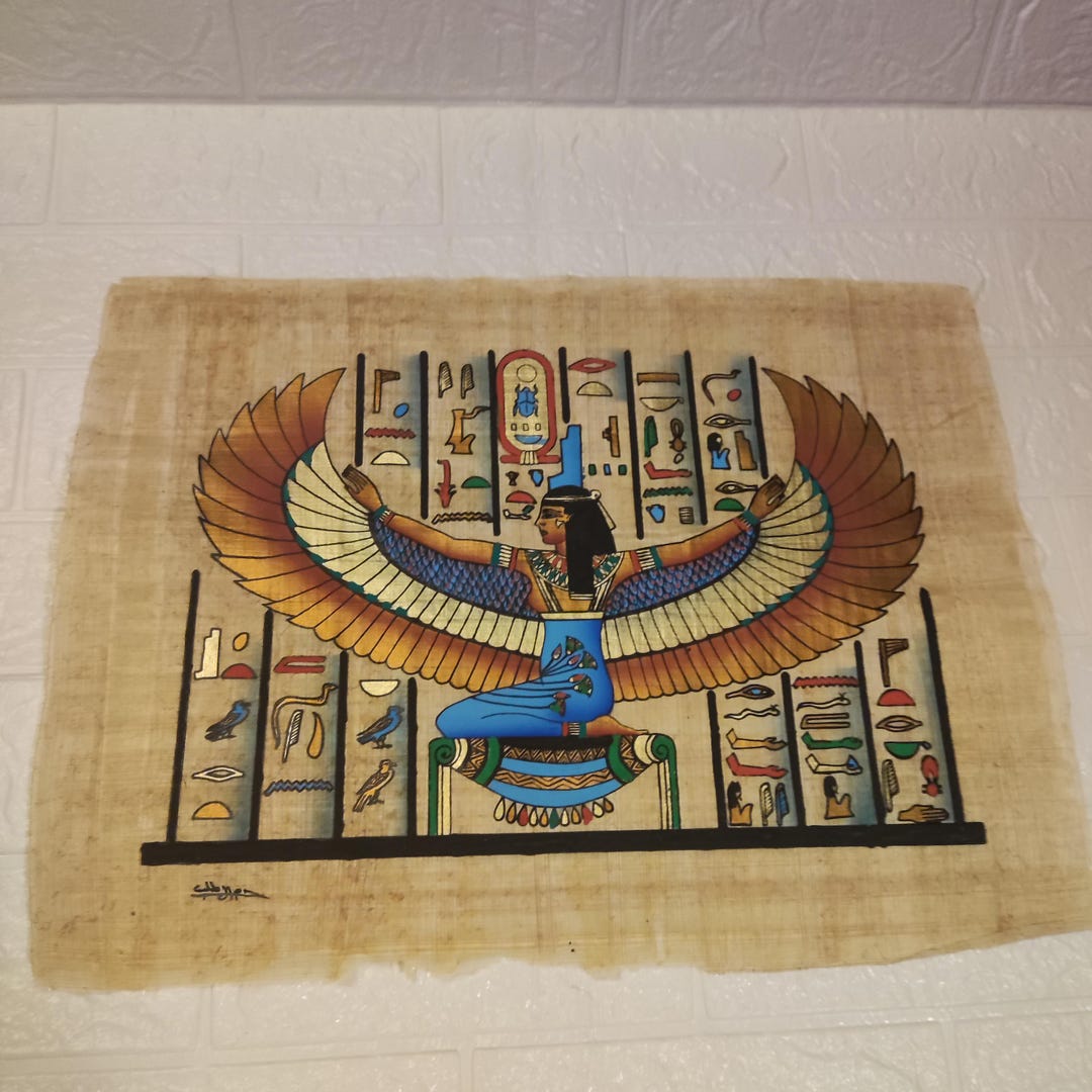 Genuine Egyptian Papyrus Hand Painted Egyptian Wall Decor Unframed Art ...