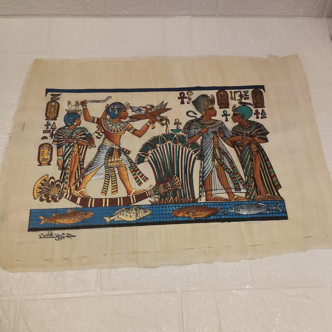 Genuine Egyptian Papyrus - Hand Painted Egyptian - Wall Decor ...