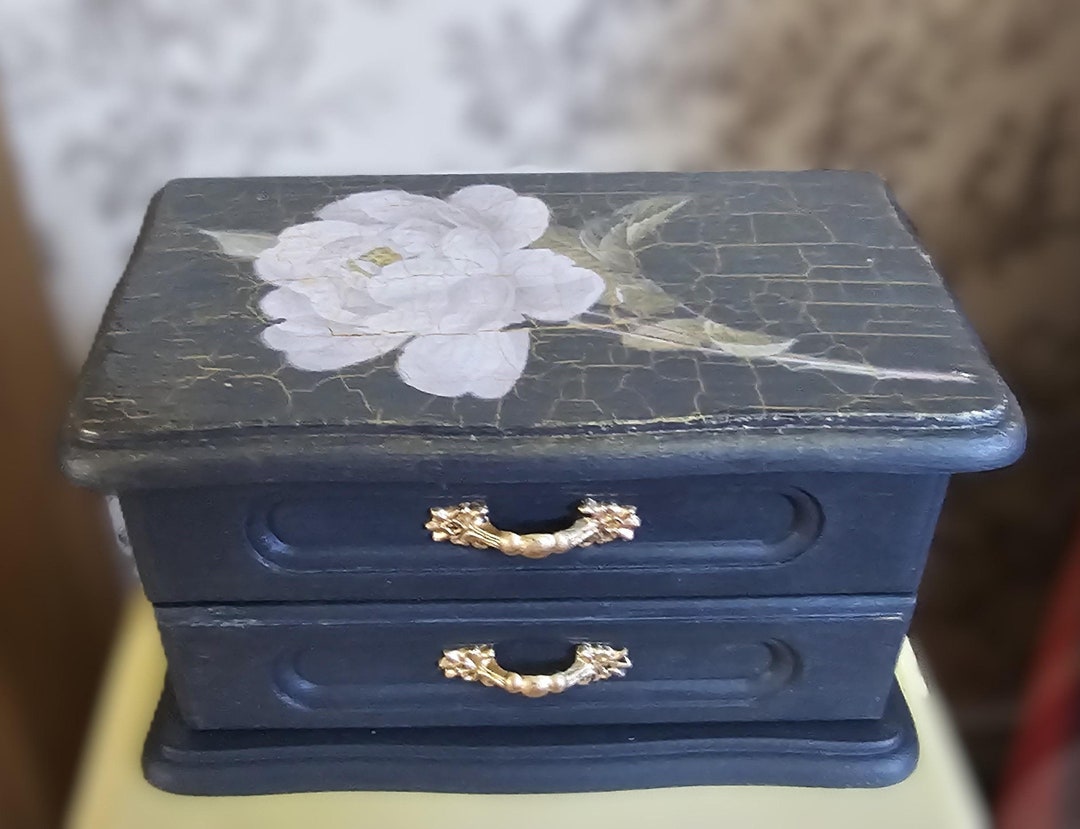 Jewellery Box - Vintage Style Jewellery Box - Upcycled Jewellery Box ...