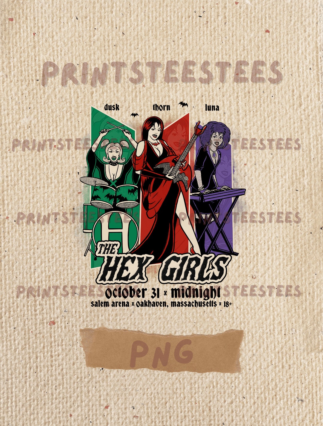 The Hex Girls Png, Rock Band Music Png, Vintage the Hex Girls Png ...