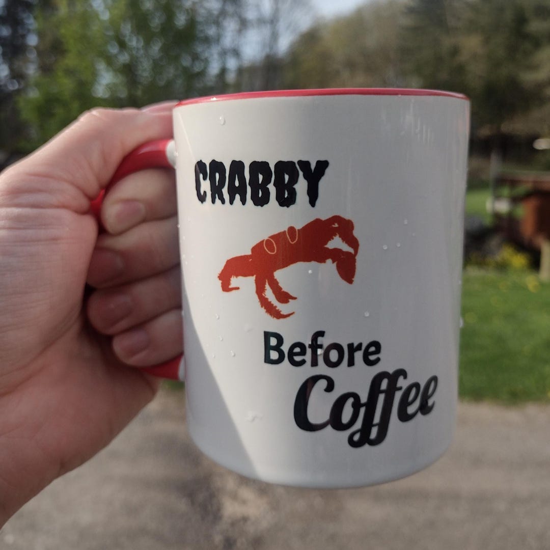 Crab Coffee Mug | Crabby Before Coffee | Beach Themed | Nautical Style ...