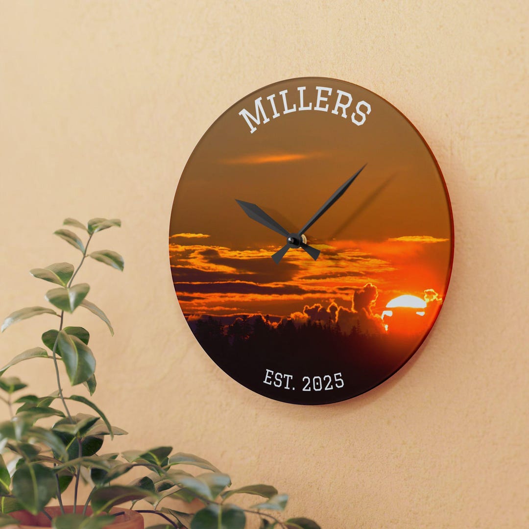 Wall Clock | Acadia National Park | Schoodic Point Sunrise | Acrylic ...