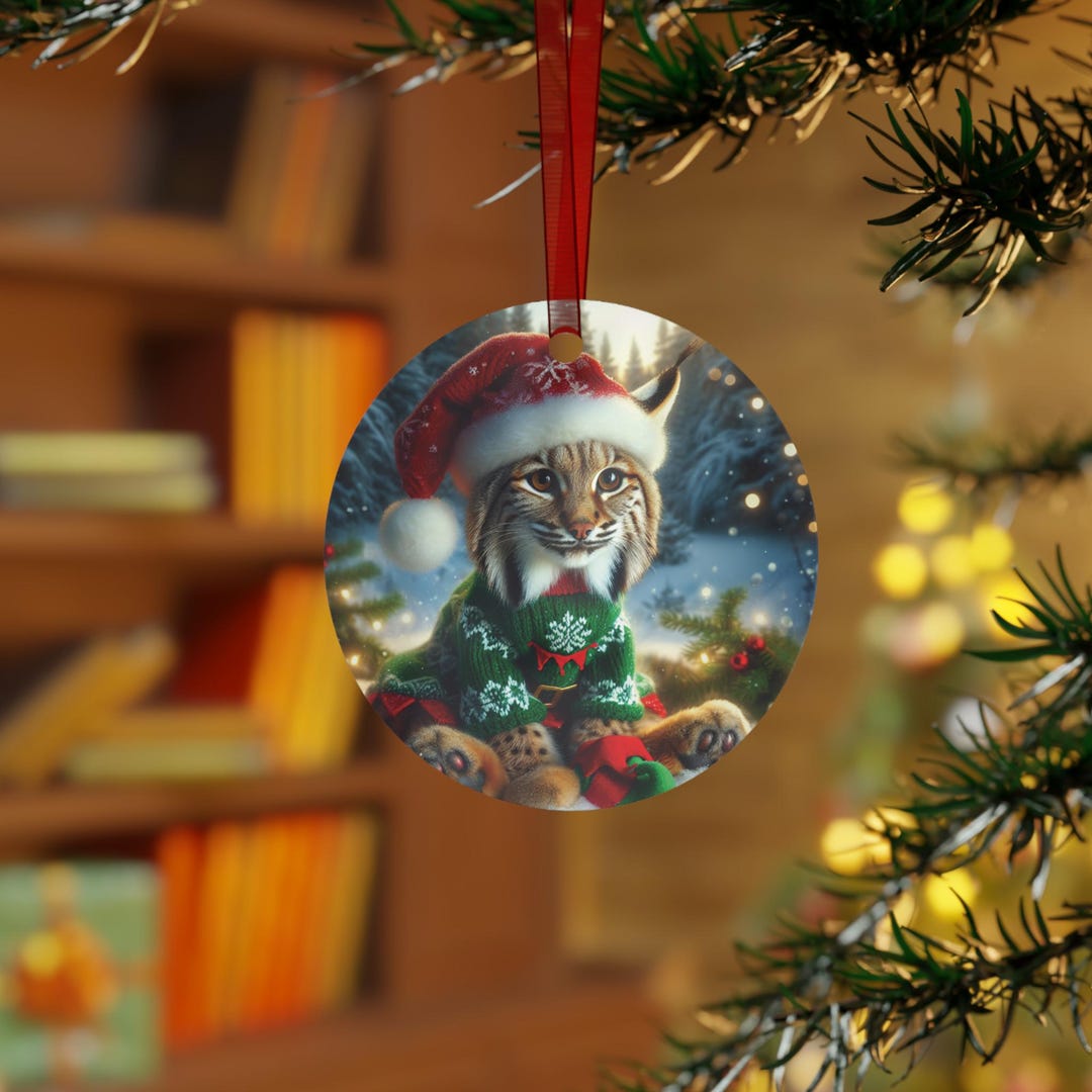 Baby Bobcat Metal Ornament | Keepsake Christmas Gift Tag | Baby's First ...