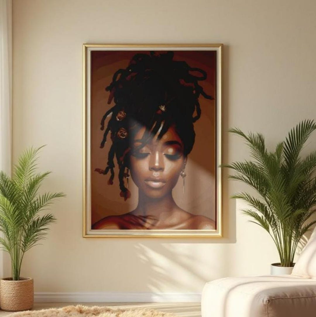 Brown Loc |black Woman Art| High Quality Digital Artwork|modern ...