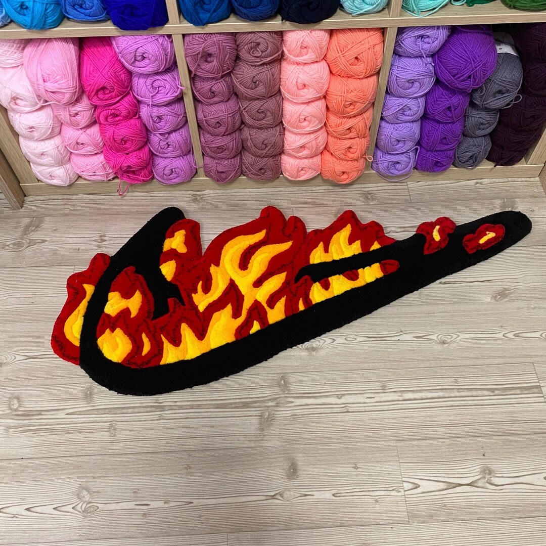 Nike is on Fire Tufting Rug - Etsy