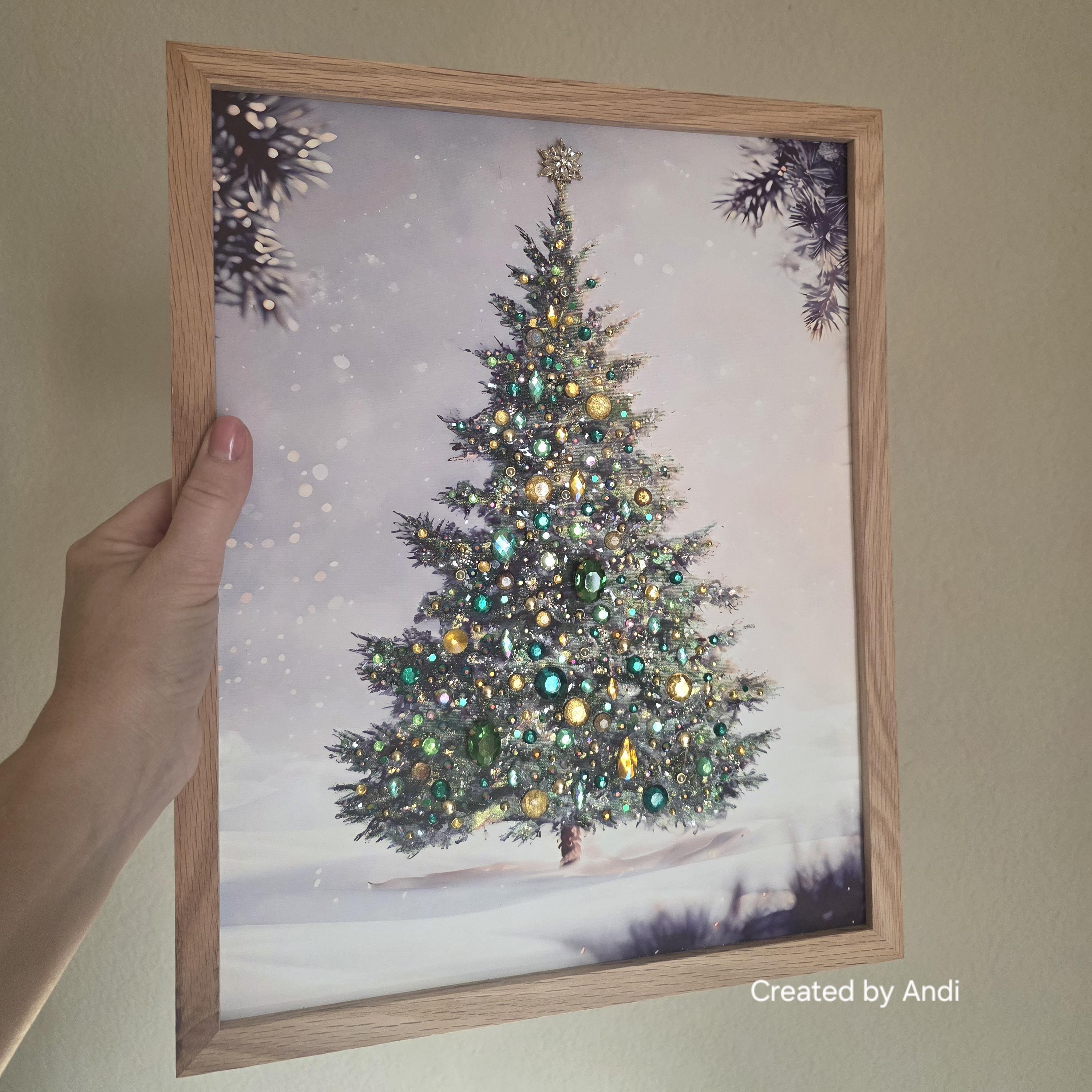 Magical Christmas Tree, the Rich in Stones Beauty - A Handmade Artwork ...