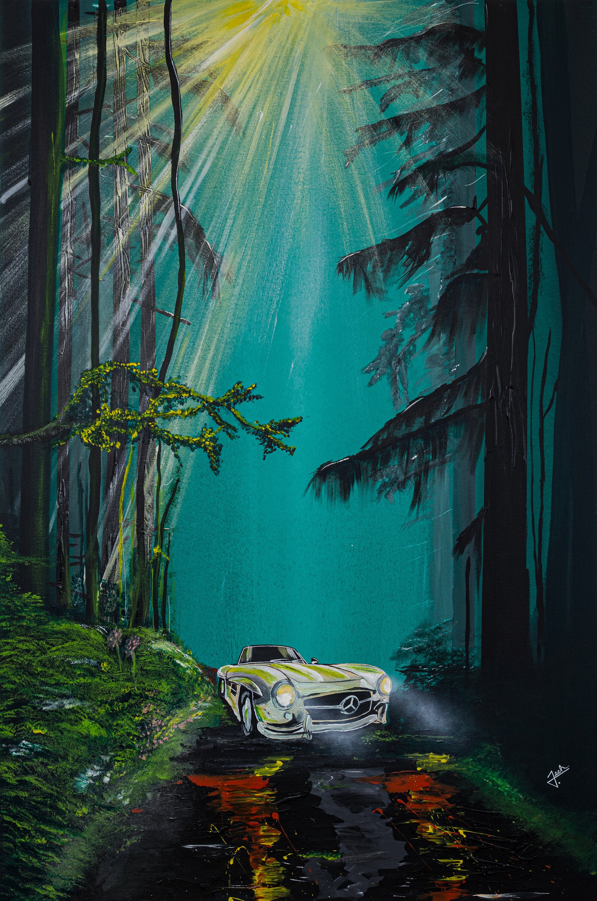 Mercedes and the Deep Forest. the Picture is an Original Acrylic ...