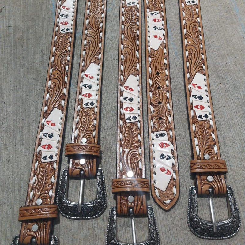 Hand Tooled Belt Cards - Etsy