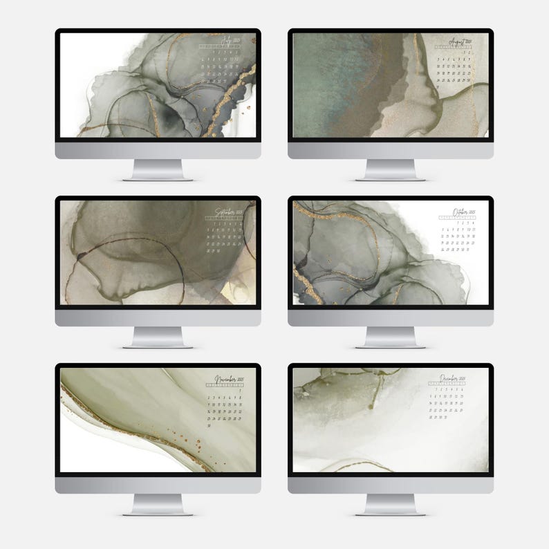 Earth Tone Minimalist Desktop Wallpapers With Calendars for 2025 Plus ...