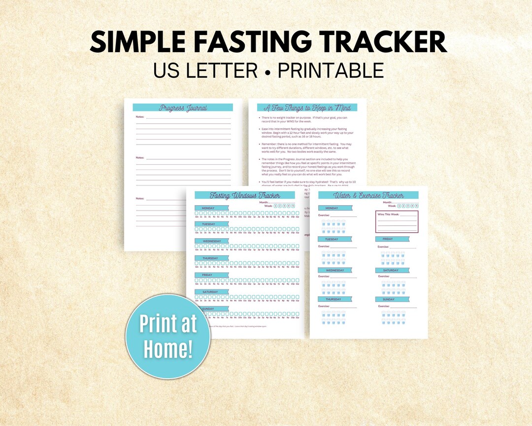 Printable Intermittent Fasting Tracker to Track Your Daily Wins - Etsy